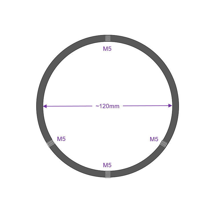 Opticstar Collimating Rings 120mm & Dovetail